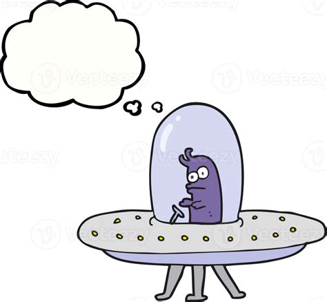 Drawn Thought Bubble Cartoon Flying Saucer 45307348 Png