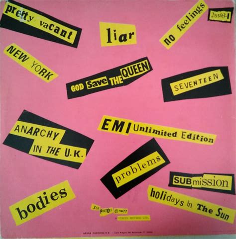 Spanish Bombs Sex Pistols Never Mind The Bollocks Lp 1977