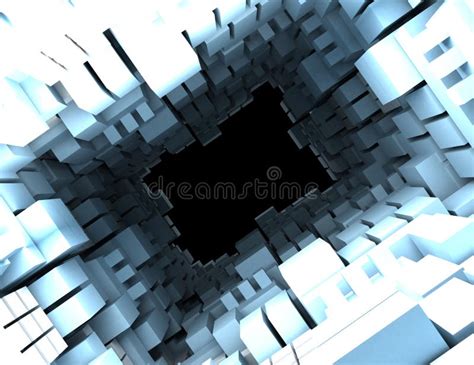 Abstract Cubes Background Tunnel D D Rendered Illustration Stock Illustration Illustration