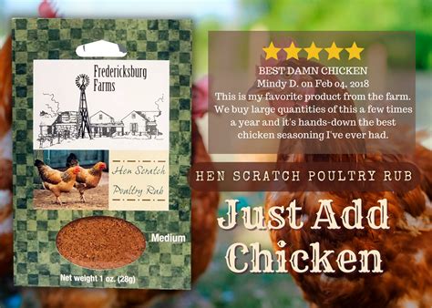 Hen Scratch Poultry Rub Fredericksburg Farms