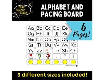 Alphabet Pacing Board Communication Speech Therapy Apraxia Aac
