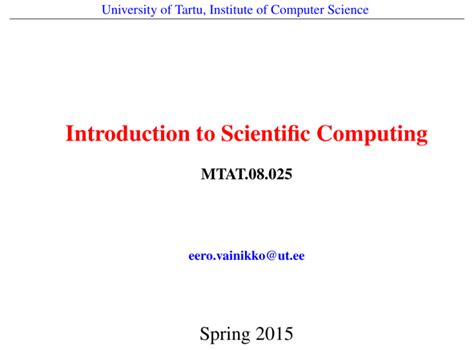 introduction to scientific computing