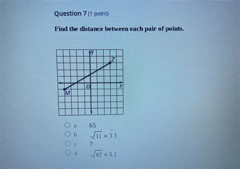 Solved Question Point Find The Distance Between Each Chegg