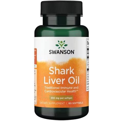 Масло печени акулы Swanson Shark Liver Oil 550 mg 60 softgels – фото ...