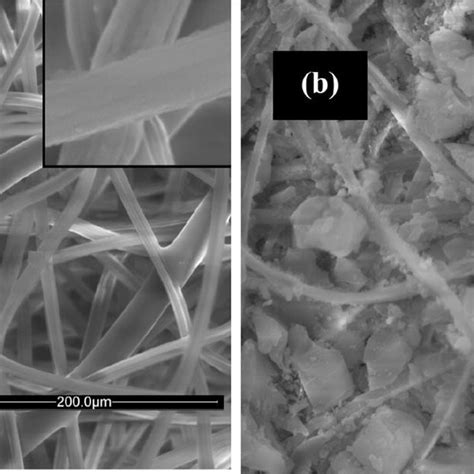 Sem Micrographs Of A Nonwoven Fabric Without Aerogel And B
