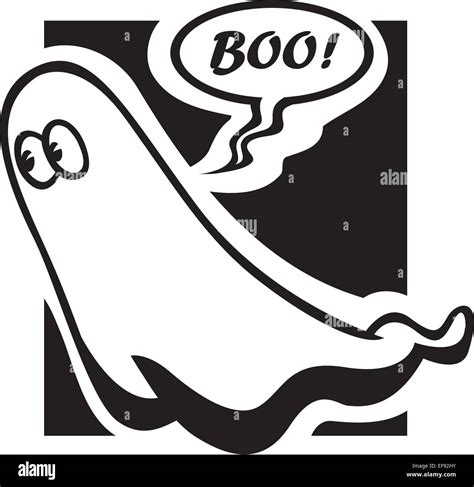 A Ghost Saying Boo Stock Vector Image And Art Alamy