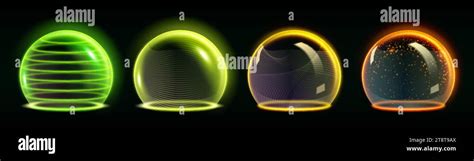 Sphere Protect Shield With Glow Textured Surface Realistic 3d Vector