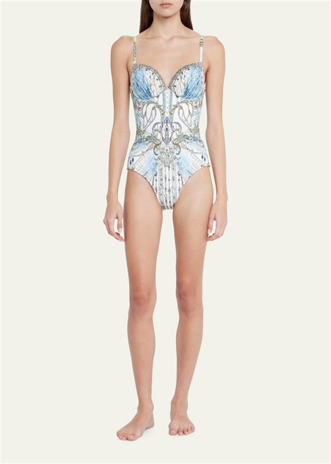 Camilla Moon And Back Moulded Plunge One Piece Swimsuit Bergdorf Goodman