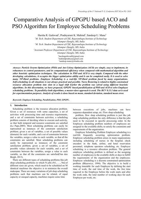 pdf comparative analysis of gpgpu based aco and pso algorithm for