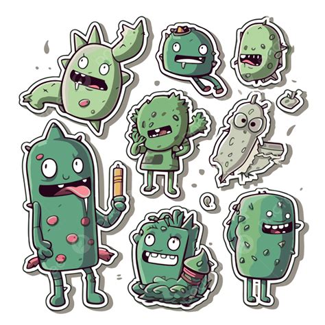 선인장 클립 아트 스티커 흰색 배경 일러스트 그림에 고립 벡터 관절 상표 만화 Png 일러스트 및 벡터 에 대한 무료 다운로드 Pngtree