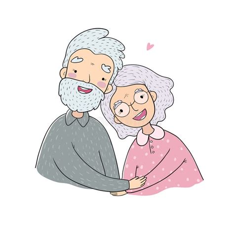 Happy Senior Couple Grandmother And Grandfather Stock Vector