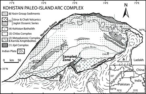Simplified Geological Map Of The Kohistan Island Arc Complex Kac