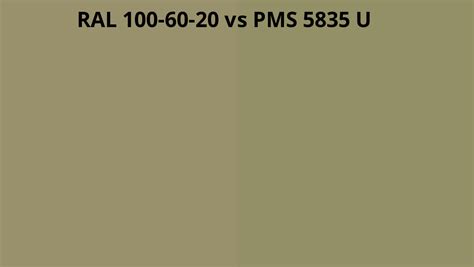 Ral 100 60 20 Vs Pms 5835 U Ral Colour Chart Uk
