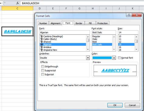 Microsoft Excel এ সল ফরমযট পরব ৪ Font এর বযবহর