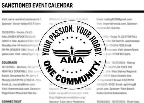 October 2024 Ama Sanctioned Event Calendar Supplemental Event Listings Academy Of Model