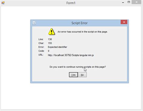 C Script Error When Using The Web Browser Control In Winform