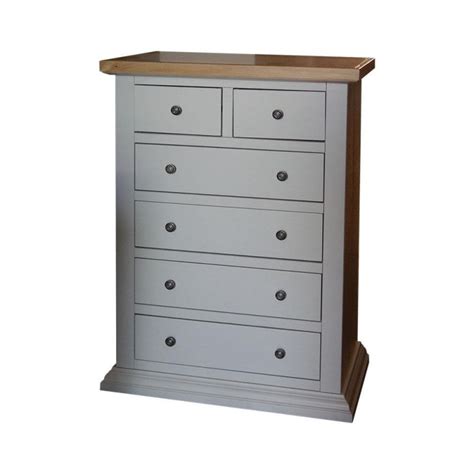 Cassettiera Cinquino In Legno Shabby Chic Bicolore Bianco E Naturale