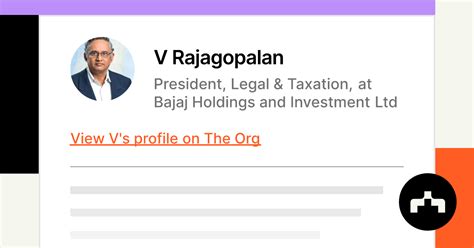 V Rajagopalan President Legal And Taxation At Bajaj Holdings And