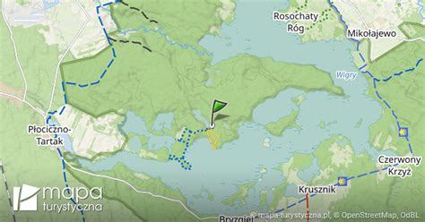 Jezioro Suchar Wielki mapa szlaków turystycznych mapa turystyczna pl