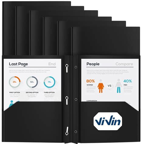 Vivin Heavy Duty Solid Plastic Folder 2 Pockets And 3 Prongs Letter