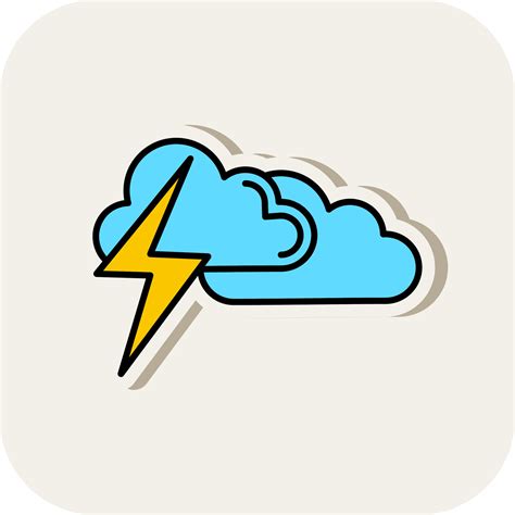 Thunder Line Filled White Shadow Icon 42807187 Vector Art At Vecteezy