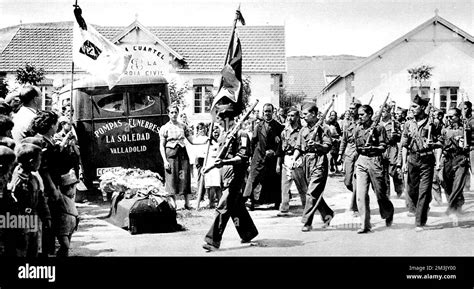 Nationalist Troops March Past A Coffin Spanish Civil War 1 Stock