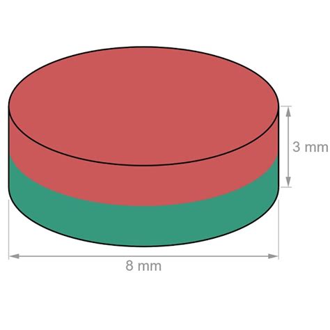 Disc neodymium magnet Ø8x3 mm holds 1 3 kg N40 placat aur Supermagneti