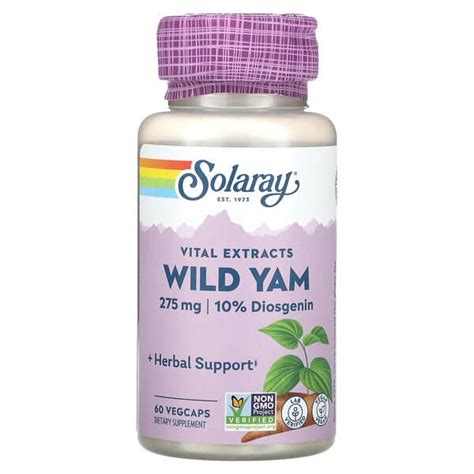 Solaray 바이탈 추출물 야생 참마 275mg 베지 캡슐 60정