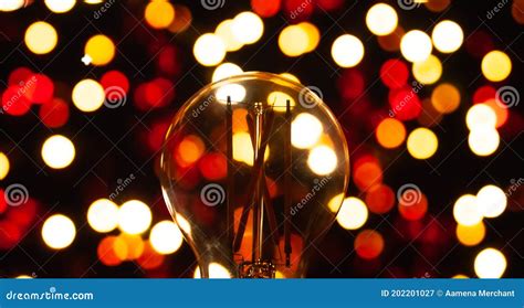 Bulb With Bokeh Lights Stock Image Image Of Clear 202201027