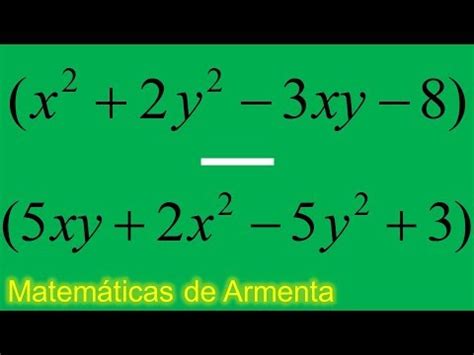 Resta De Expresiones Algebraicas Ejemplo YouTube