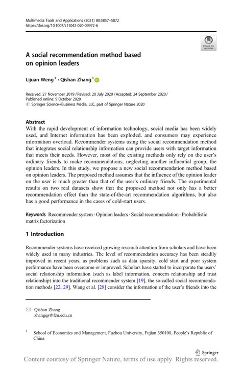 A Social Recommendation Method Based On Opinion Leaders