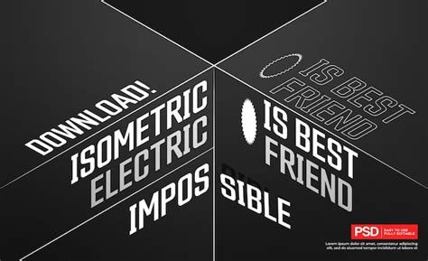 premium psd 3d perspective isometric text effect