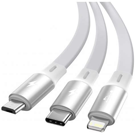 Baseus Bright Mirror Behúzható Usb 3 Az 1 Ben Kábel Mikro Usb
