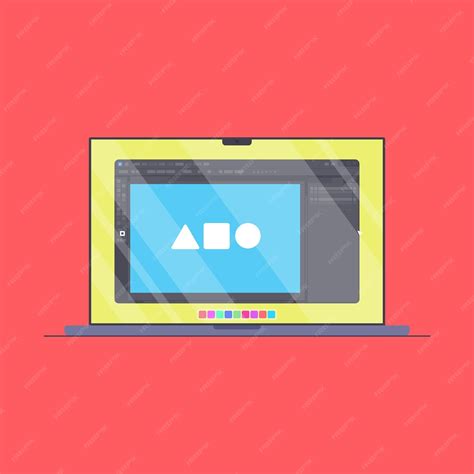 Premium Vector Flat Photoshop Photo Editing Interface In Macbook Pro