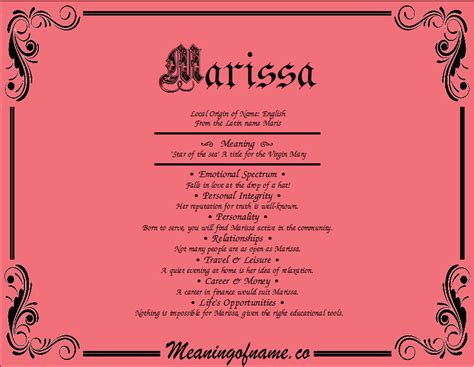 Marissa Meaning Of Name