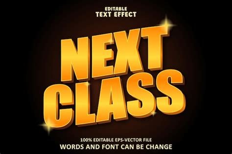 Premium Vector Next Class Text Effect Emboss Luxury Style