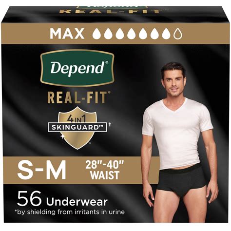 Depend Real Fit Incontinence Underwear For Men Adult Diapers Sm