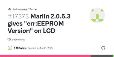 Marlin 2 0 5 3 Gives Err EEPROM Version On LCD Issue 17373