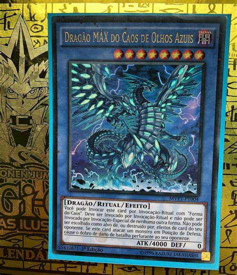 Carta Yu Gi Oh Dragao Máx Do Caos De Olhos Azuis Jogo De Tabuleiro
