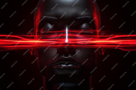 Neuro Electronic Mapping Digital Connectivity And Brainwave Interaction Male Profile With Red