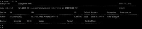 Nvme0n1 Missing From Sys Class Nvme Nvme0 Oracle Forums