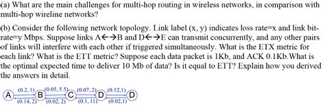 A What Are The Main Challenges For Multi Hop Chegg