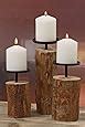 Boltze Bougeoirs En Bois H14 17 22 Cm Tempe Lot De Trois Chandeliers
