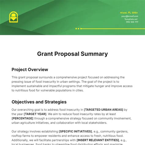 Free Grant Proposal Summary Template To Edit Online