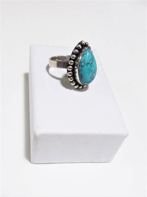 Tear Shaped Sterling Silver Boho Ring Gem