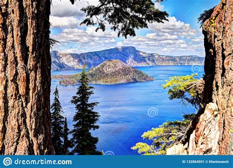 Crater Lake National Park The Deepest Lake In America Stock Image