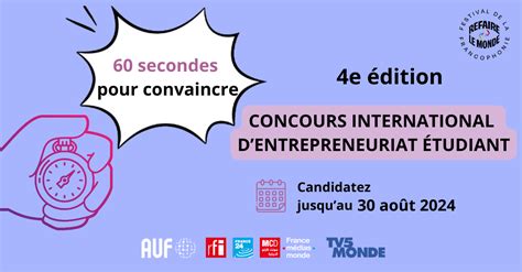 Concours International 60 Secondes Pour Convaincre Les