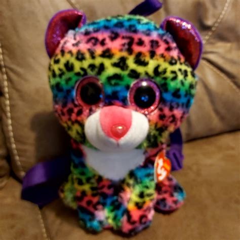 Ty Accessories Ty Rainbow Leopard Plush Backpack With Sparkly Ears Poshmark