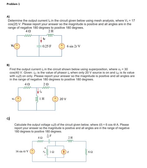 solved problem 1 a determine the output current lo in the