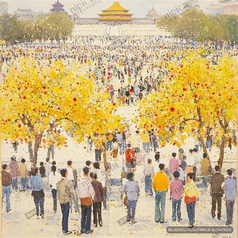Ai创作图落叶艺术展 人民广场长卷 赏秋的游客 金色梧桐 金莲花广场插画 赏花人流 银杏大道的游人 缘定金秋 赏秋之人 天安门西 金叶飞舞秋正浓 金粉好时光 遍地黄金叶 万民欢腾 看花的人群